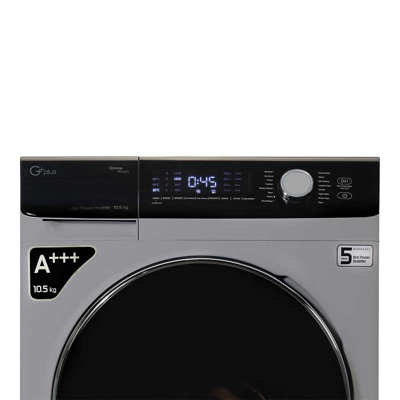قیمت و خرید ماشین لباسشویی جی پلاس مدل GWM-P104T ظرفیت 10.5 کیلوگرم