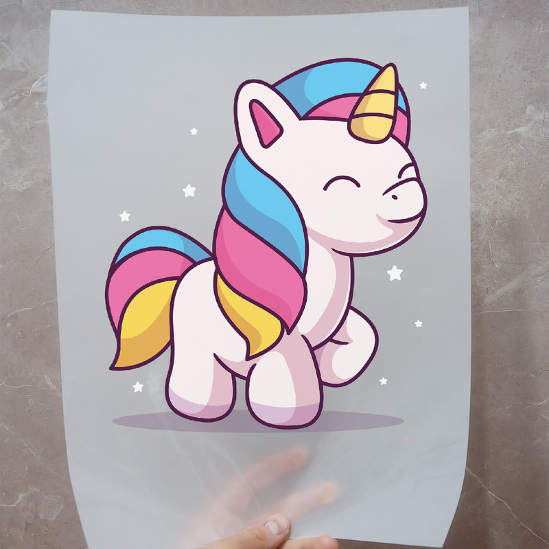 قیمت و خرید استیکر پارچه و لباس مدل dtf طرح یونیکورن کد H20.558 مجموعه 3 عددی