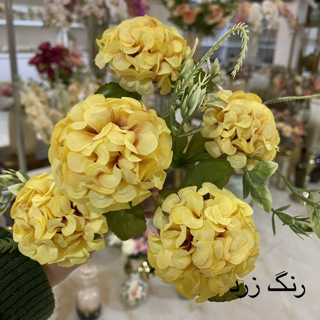 قیمت و خرید دسته گل مصنوعی مدل بوته جعفری 5 شاخه