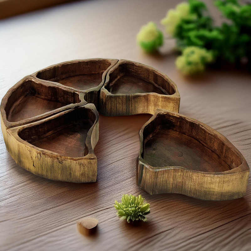 قیمت و خرید ظرف سرو چوبی وودسنس مدل WS-Z381 مجموعه ۵ عددی