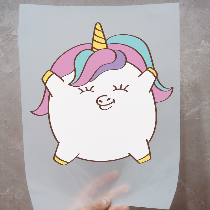 قیمت و خرید استیکر پارچه و لباس مدل dtf طرح یونیکورن کد H15.878 مجموعه 4 عددی