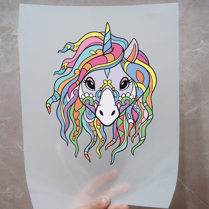 قیمت و خرید استیکر پارچه و لباس مدل dtf طرح یونیکورن کد H20.187 مجموعه 3 عددی