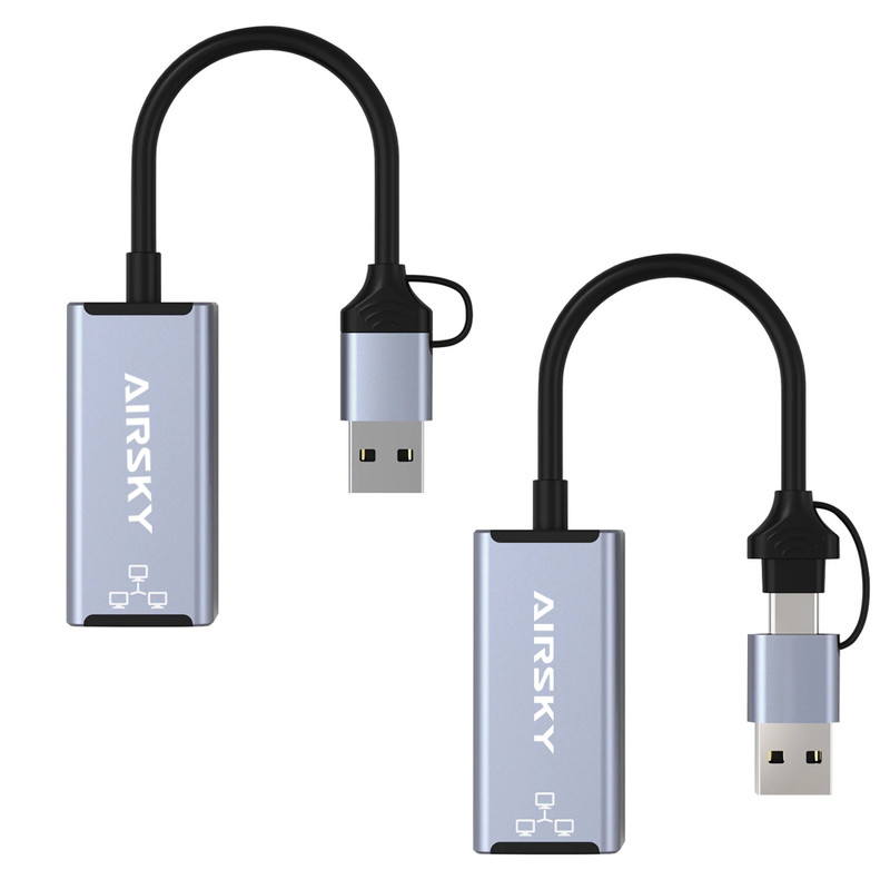 قیمت و خرید مبدل USB/USB-C به RJ45 LAN ایراسکای مدل HC-72S