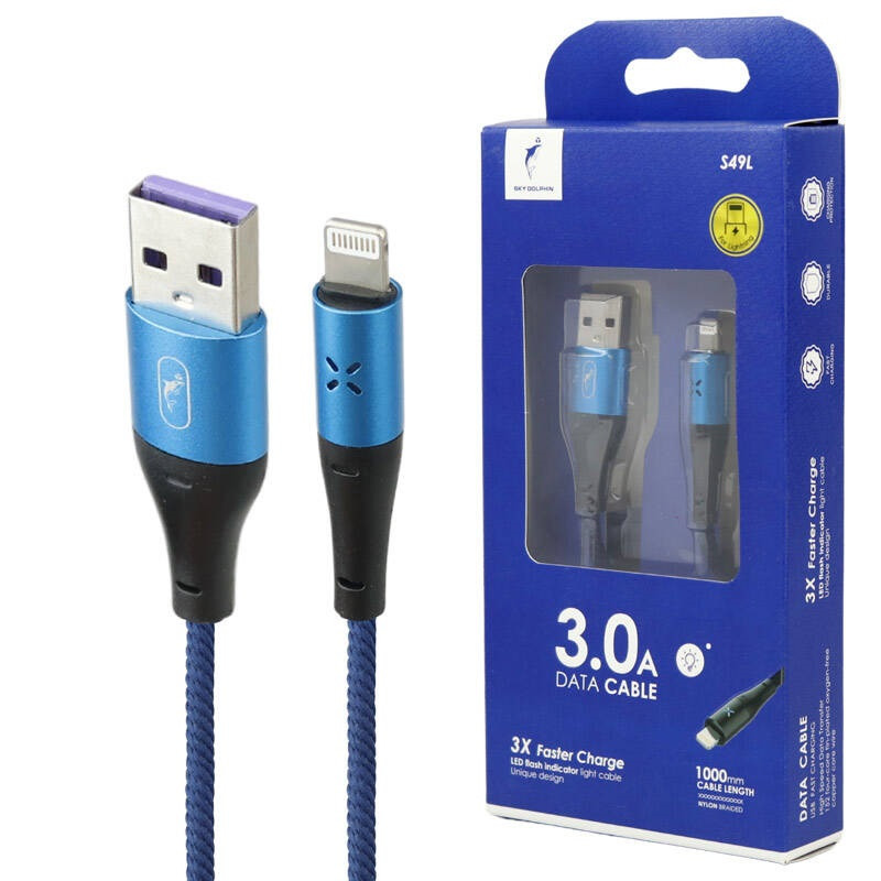 قیمت و خرید کابل تبدیل Usb به لایتنینگ اسکای دلفین مدل S49l طول 1 متر