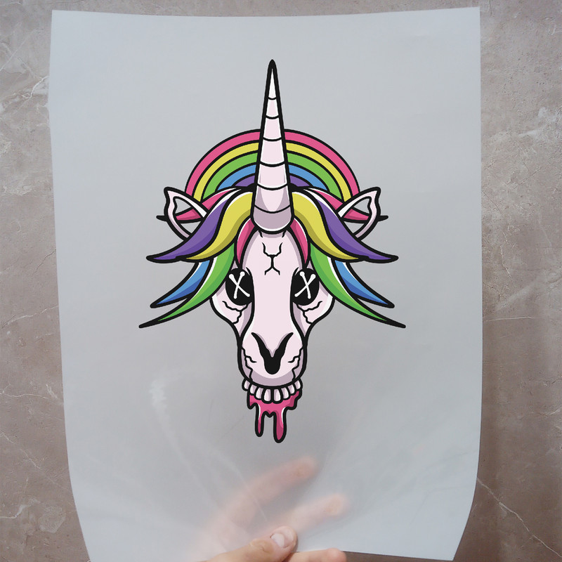 قیمت و خرید استیکر پارچه و لباس مدل dtf طرح یونیکورن کد H20.168 مجموعه 3 عددی
