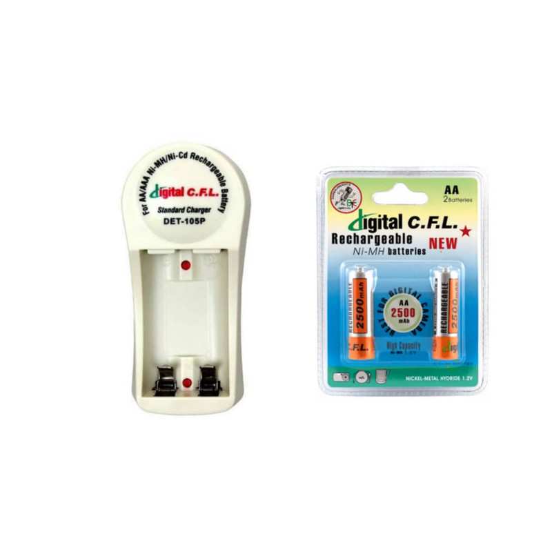 قیمت و خرید شارژر باتری سی.اف.ال مدل DET-105P به همراه باتری قلمی قابل شارژ بسته 2 عددی