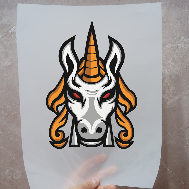 قیمت و خرید استیکر پارچه و لباس مدل dtf طرح یونیکورن کد H15.386 مجموعه 4 عددی