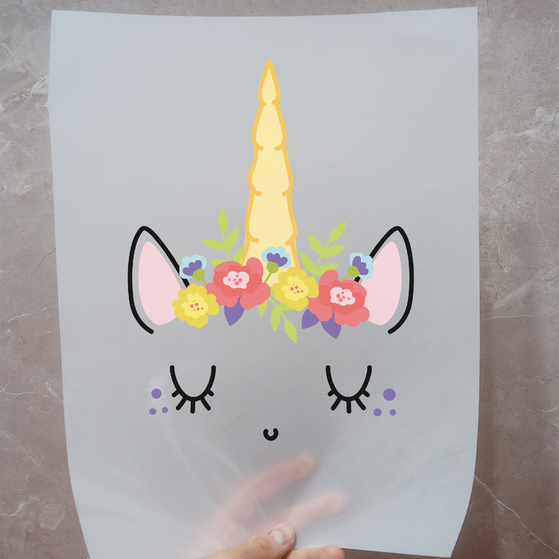 قیمت و خرید استیکر پارچه و لباس مدل dtf طرح یونیکورن کد H15.46 مجموعه 4 عددی