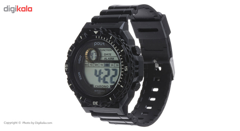 قیمت و خرید ساعت مچی دیجیتال پلیت مدل Polit WR30M 641 Black -گالری مارنا