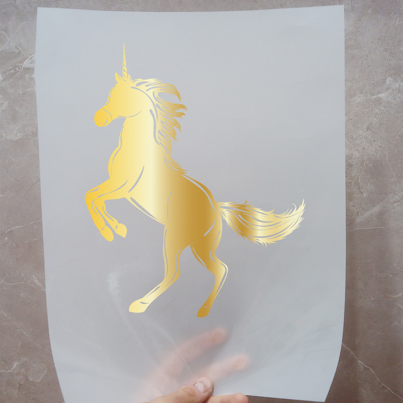 قیمت و خرید استیکر پارچه و لباس مدل dtf طرح یونیکورن کد H15.1136 مجموعه 4 عددی