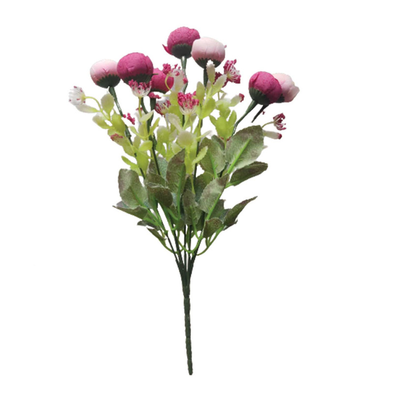 قیمت و خرید دسته گل مصنوعی مدل بوته نسترن 7 گل شکوفه برفی کد 1004