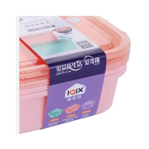 قیمت و خرید ظرف نگهدارنده مدل IQIX microwave مستطیل کد 1369n19 بسته سه عددی