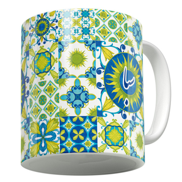 قیمت و خرید ماگ لاژید مدل اسم سبا طرح کاشی سنتی