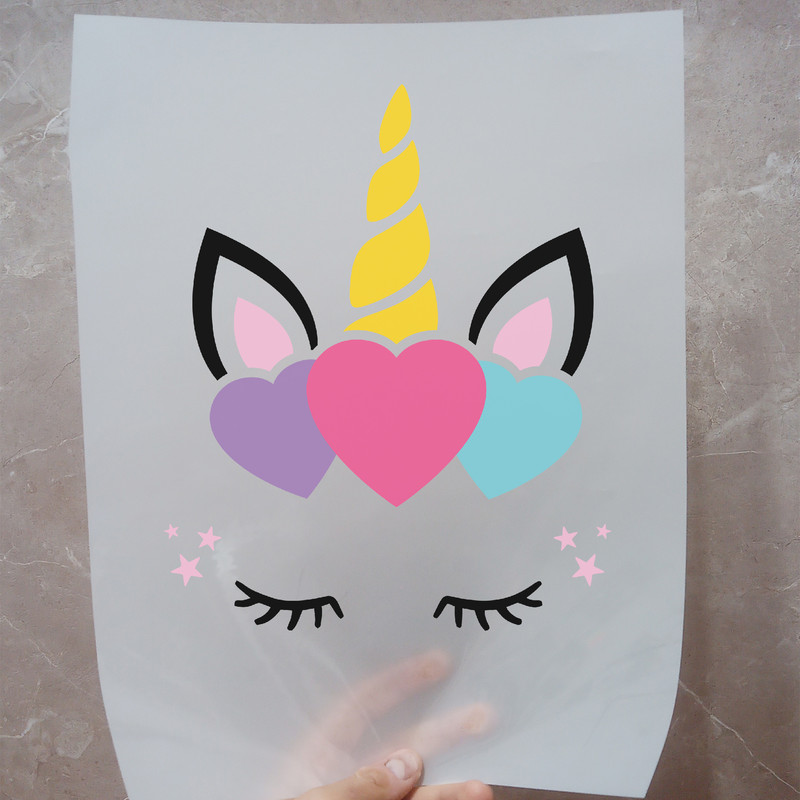 قیمت و خرید استیکر پارچه و لباس مدل dtf طرح یونیکورن کد H15.76 مجموعه 4 عددی