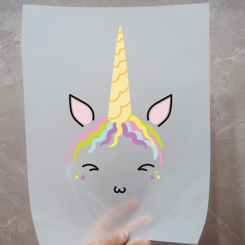 قیمت و خرید استیکر پارچه و لباس مدل dtf طرح یونیکورن کد H20.54 مجموعه 3 عددی