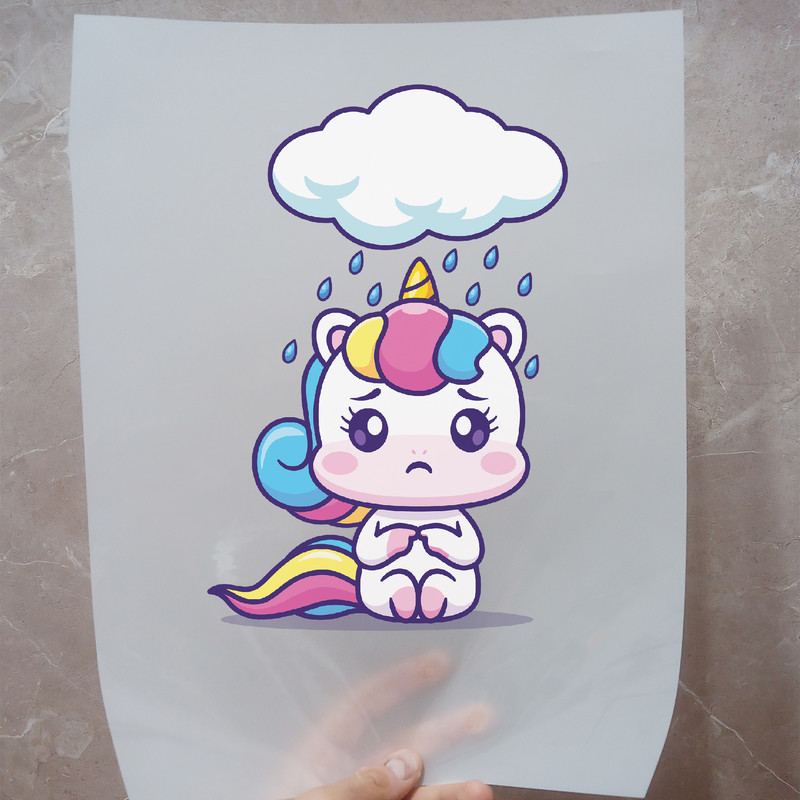 قیمت و خرید استیکر پارچه و لباس مدل dtf طرح یونیکورن کد H15.911 مجموعه 4 عددی