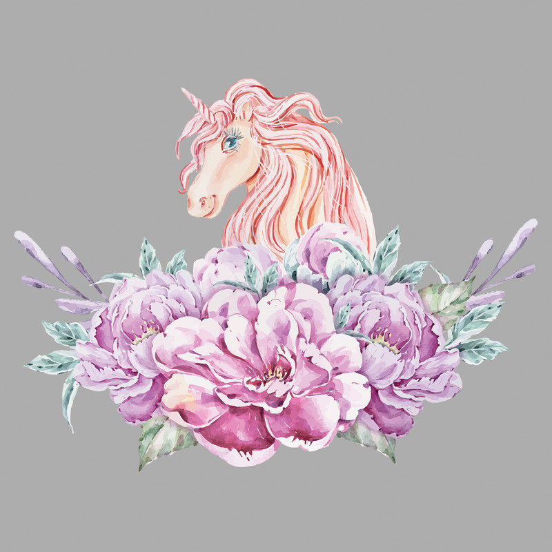 قیمت و خرید استیکر پارچه و لباس مدل dtf طرح یونیکورن کد H20.537 مجموعه 6 عددی