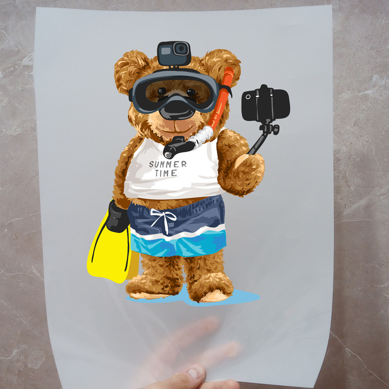 قیمت و خرید استیکر پارچه و لباس مدل dtf طرح تدی کد H30.162 مجموعه 24 عددی