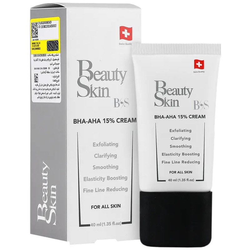 قیمت و خرید کرم لایه بردار پوست بی اس بیوتی اسکین مدل AHA-BHA-15% حجم 40 میلی لیتر