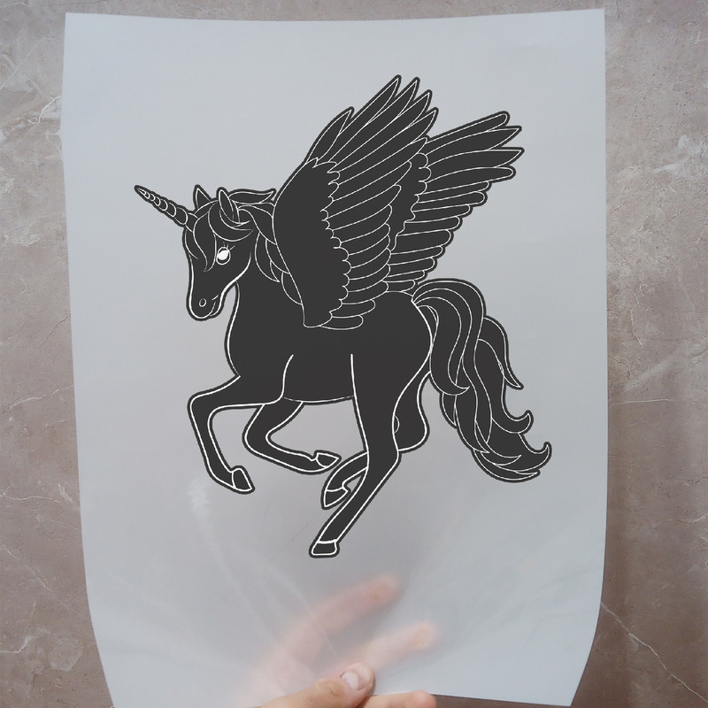 قیمت و خرید استیکر پارچه و لباس مدل dtf طرح یونیکورن کد H15.1195 مجموعه 4 عددی