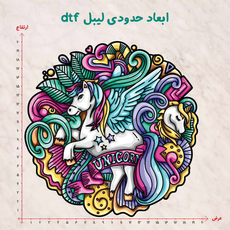قیمت و خرید استیکر پارچه و لباس مدل dtf طرح یونیکورن کد H20.371 مجموعه 6 عددی