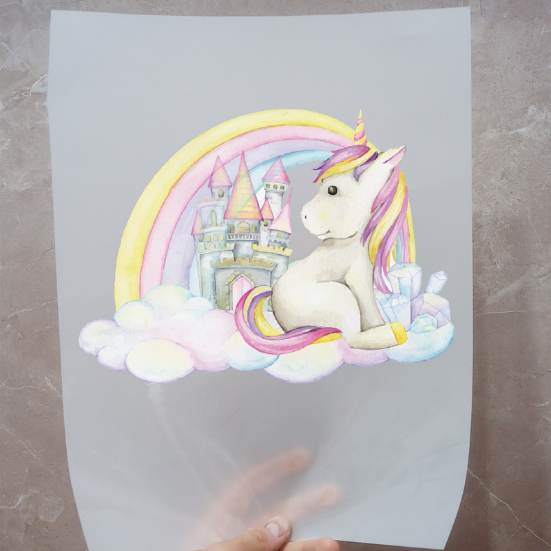 قیمت و خرید استیکر پارچه و لباس مدل dtf طرح یونیکورن کد H20.525 مجموعه 3 عددی