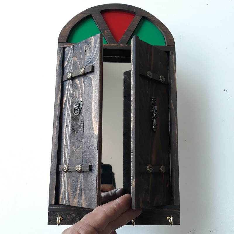 قیمت و خرید جاکلیدی مدل درب سنتی دارای آینه کد jds1