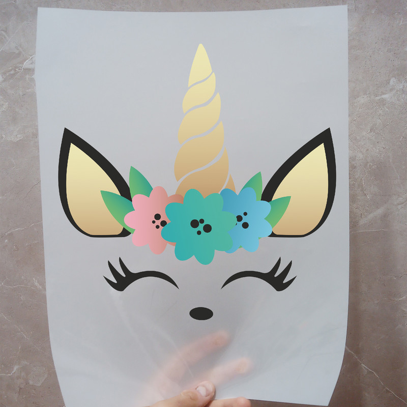 قیمت و خرید استیکر پارچه و لباس مدل dtf طرح یونیکورن کد H15.30 مجموعه 4 عددی