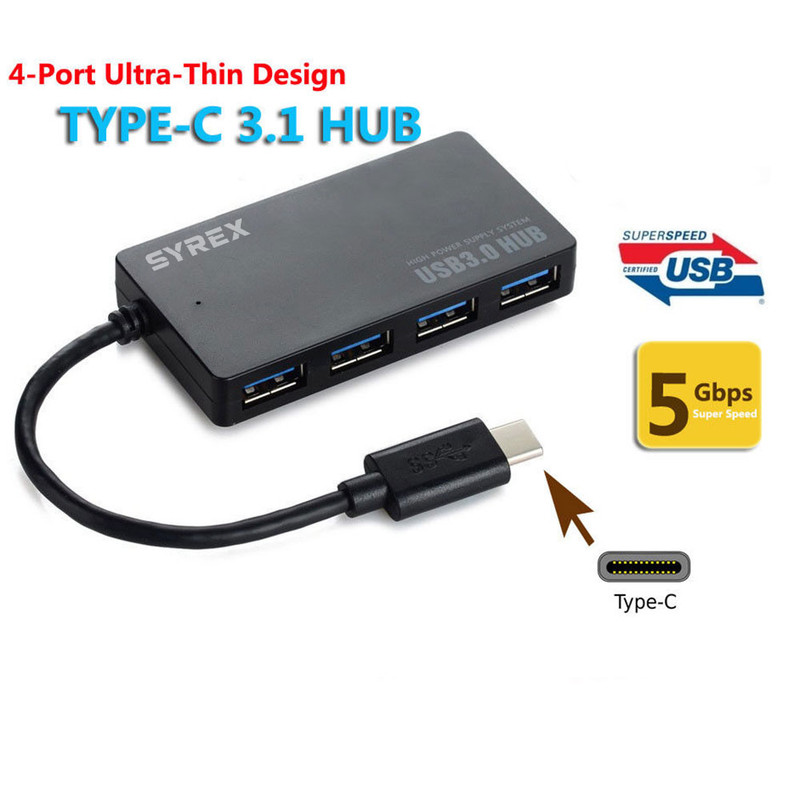 قیمت و خرید هاب 4 پورت USB0.3 سایرکس مدل SX-4CU
