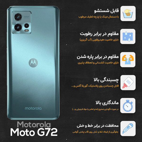 قیمت و خرید برچسب پوششی طرح چرم کد R-420178 مناسب برای گوشی موبایل موتورولا Moto G72 بسته 2 عددی