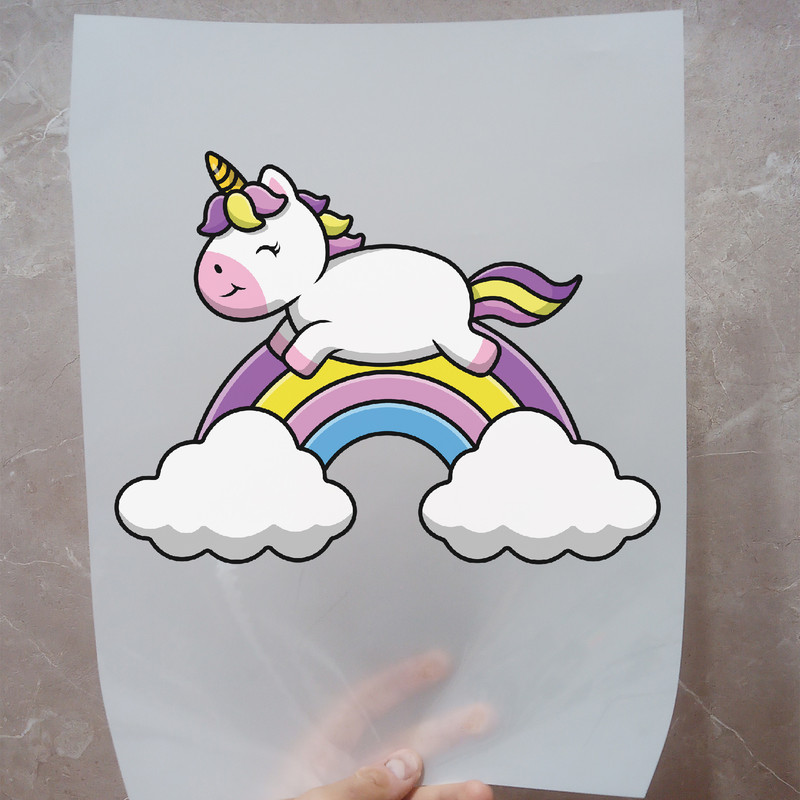 قیمت و خرید استیکر پارچه و لباس مدل dtf طرح یونیکورن کد H15.711 مجموعه 4 عددی