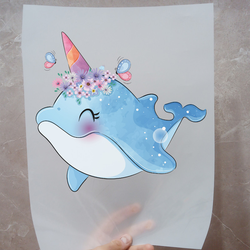 قیمت و خرید استیکر پارچه و لباس مدل dtf طرح یونیکورن کد H20.470 مجموعه 6 عددی