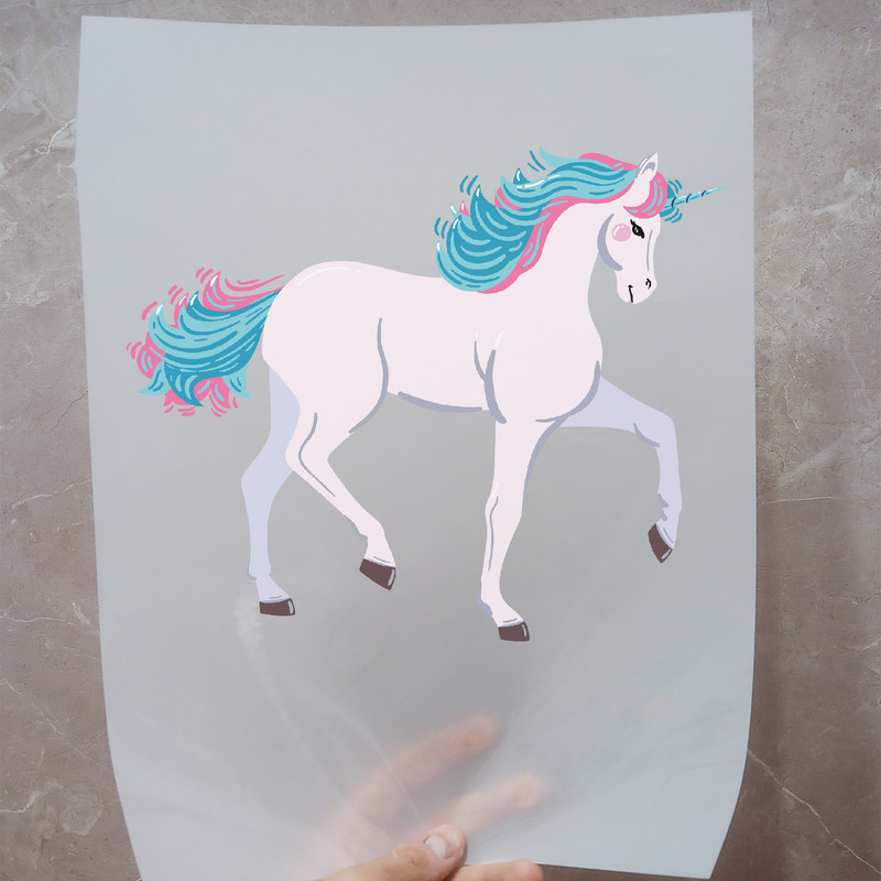 قیمت و خرید استیکر پارچه و لباس مدل dtf طرح یونیکورن کد H20.900 مجموعه 3 عددی