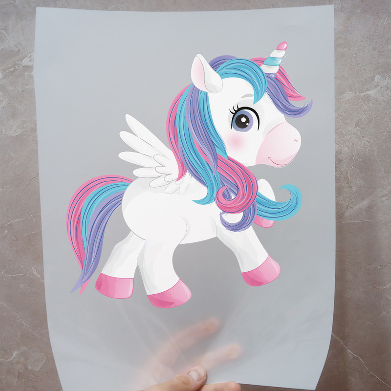 قیمت و خرید استیکر پارچه و لباس مدل dtf طرح یونیکورن کد H20.167 مجموعه 3 عددی