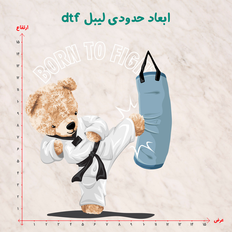 قیمت و خرید استیکر پارچه و لباس مدل dtf طرح تدی کد H15.60 مجموعه 4 عددی