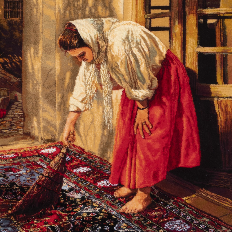 قیمت و خرید تابلو فرش دستباف سی پرشیا مدل دختر جارو زن کد 903891