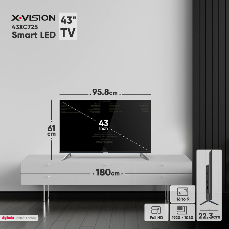 قیمت و خرید تلویزیون ال ای دی هوشمند ایکس ویژن مدل 43XC725 سایز 43 اینچ
