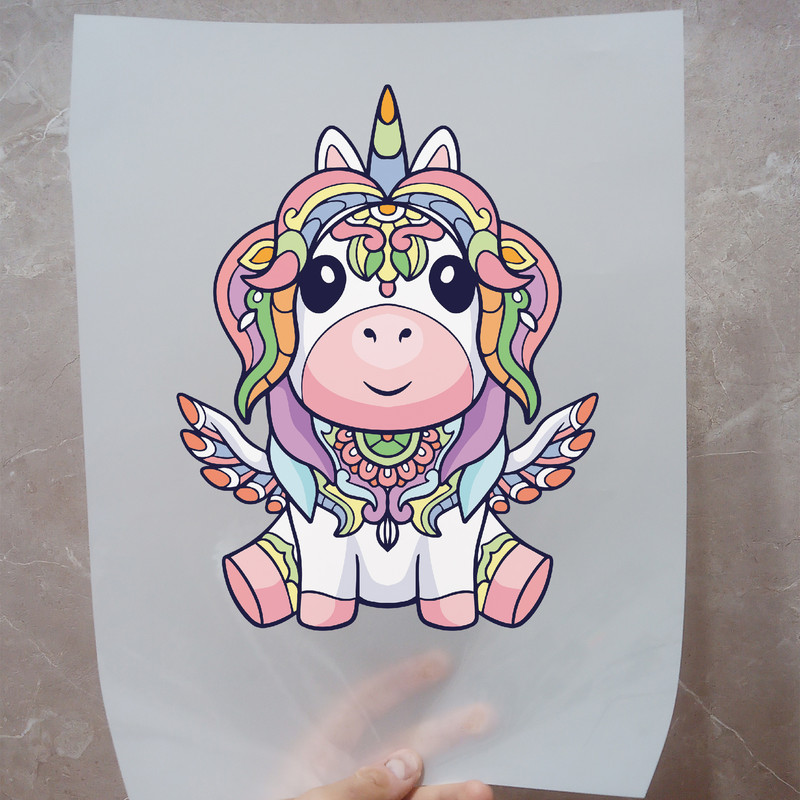 قیمت و خرید استیکر پارچه و لباس مدل dtf طرح یونیکورن کد H20.185 مجموعه 3 عددی