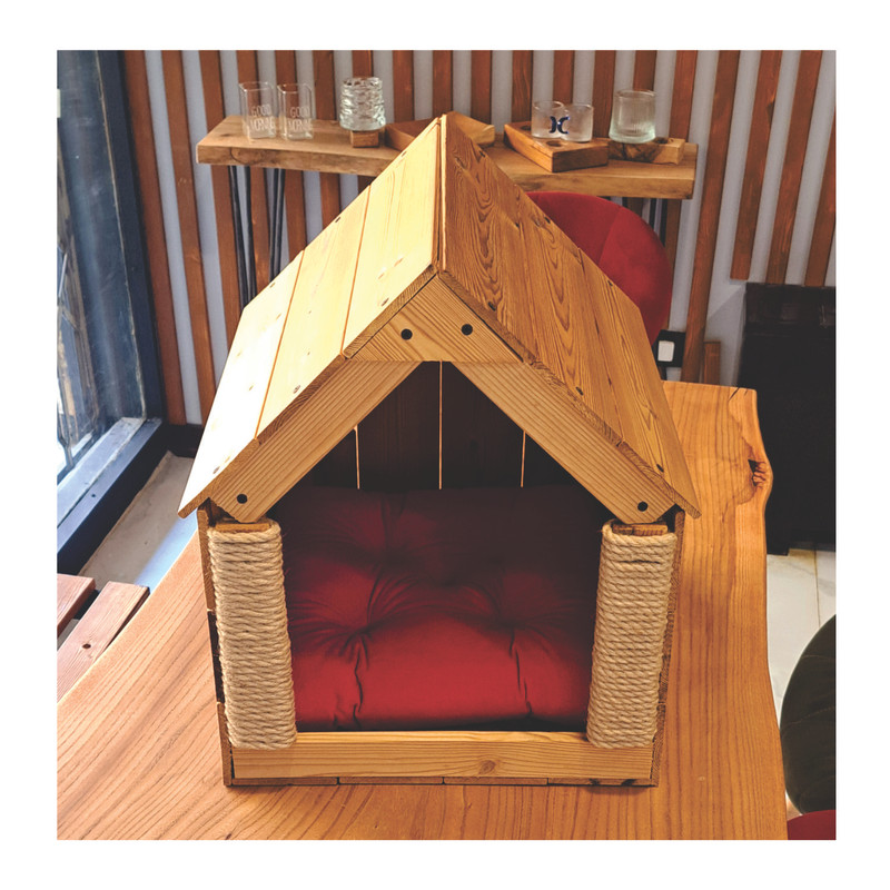 قیمت و خرید لانه گربه و سگ مدل کلبه چوبی بتا