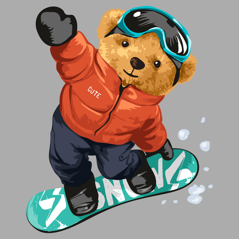 قیمت و خرید استیکر پارچه و لباس مدل dtf طرح تدی کد H15.148 مجموعه 4 عددی