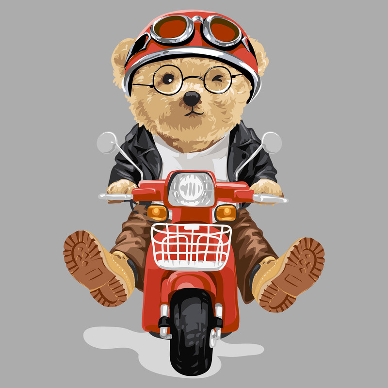 قیمت و خرید استیکر پارچه و لباس مدل dtf طرح تدی کد H15.156 مجموعه 4 عددی