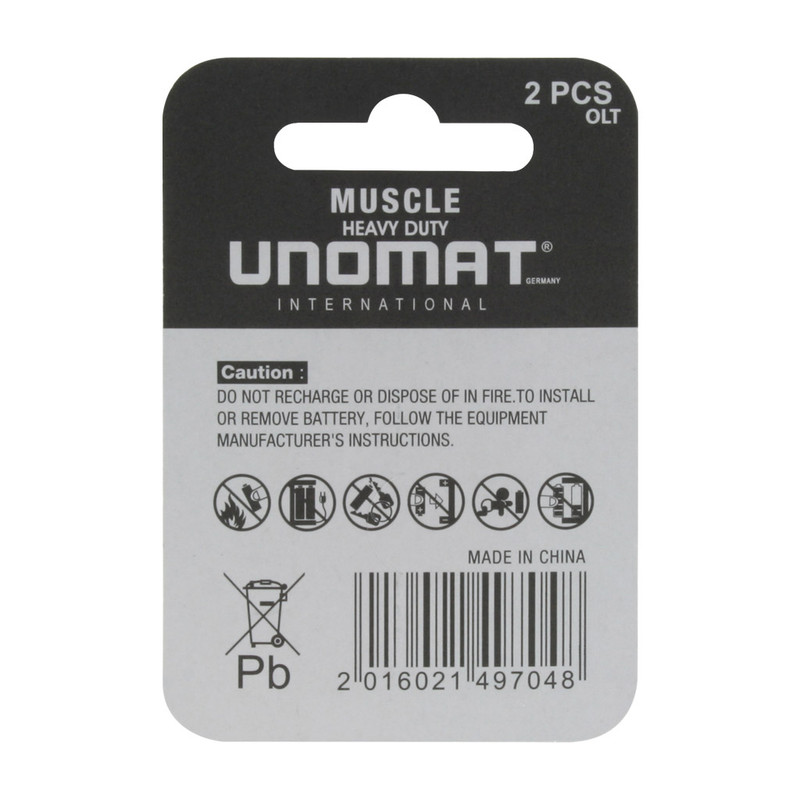 قیمت و خرید باتری نیم قلمی مدل Unomat Muscle Heavy Duty R03 بسته 2 عددی