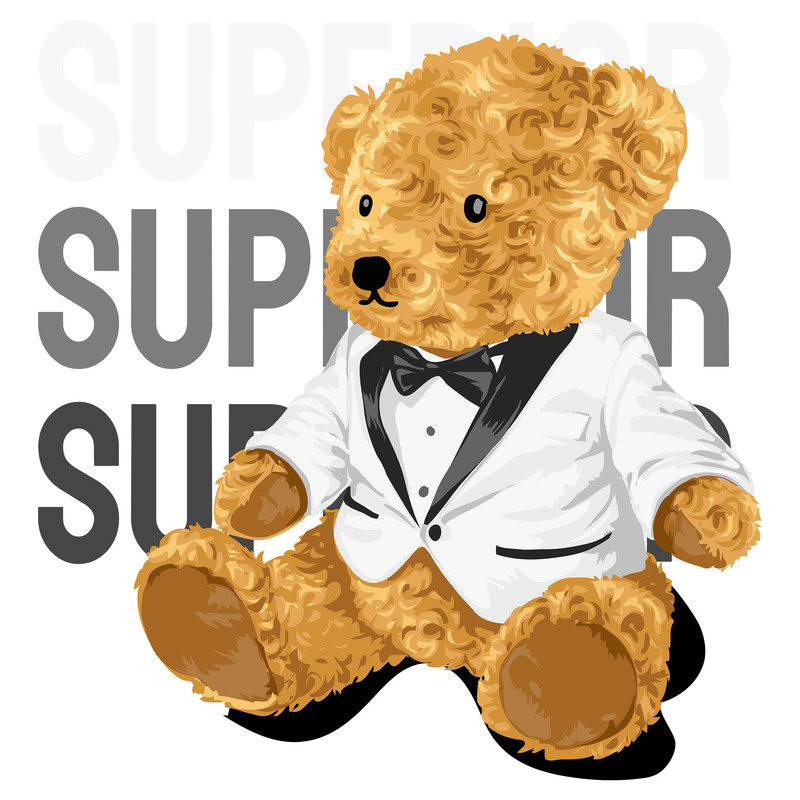 قیمت و خرید استیکر پارچه و لباس مدل dtf طرح تدی کد H20.184 مجموعه 3 عددی