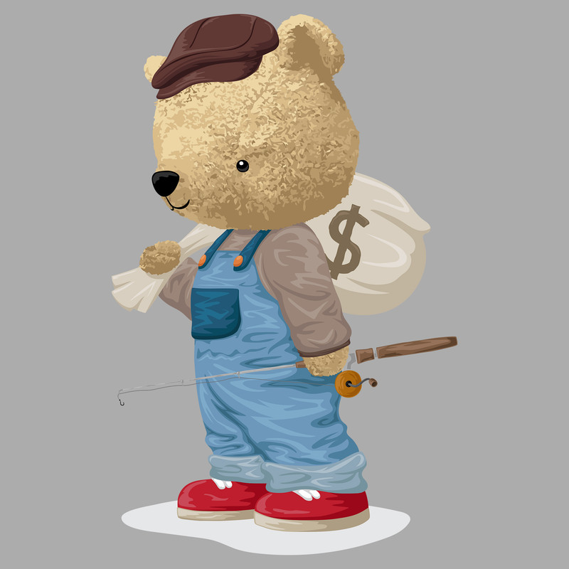 قیمت و خرید استیکر پارچه و لباس مدل dtf طرح تدی کد H15.15 مجموعه 4 عددی