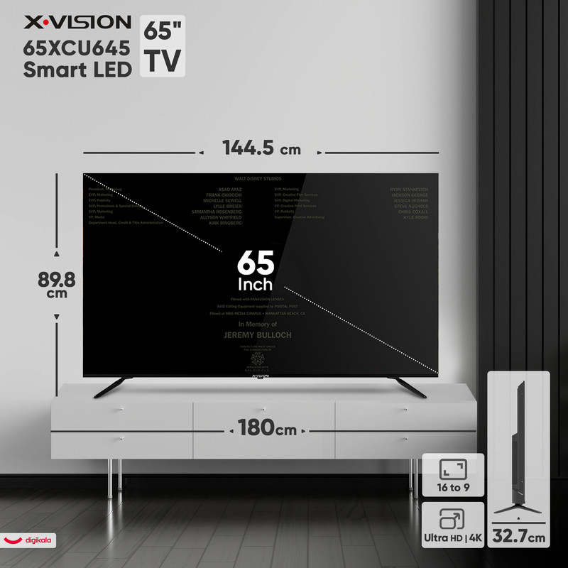 قیمت و خرید تلویزیون ال ای دی هوشمند ایکس ویژن مدل 65XCU645 سایز 65 اینچ