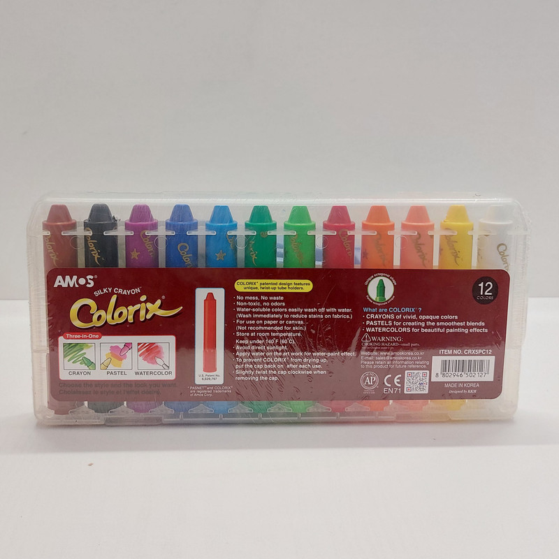 قیمت و خرید پاستل روغنی 12 رنگ آموس مدل Colorix