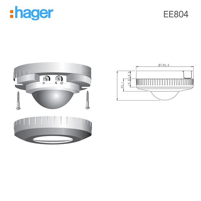 قیمت و خرید سنسور حرکتی سقفی روکار هاگر مدل hager EE804