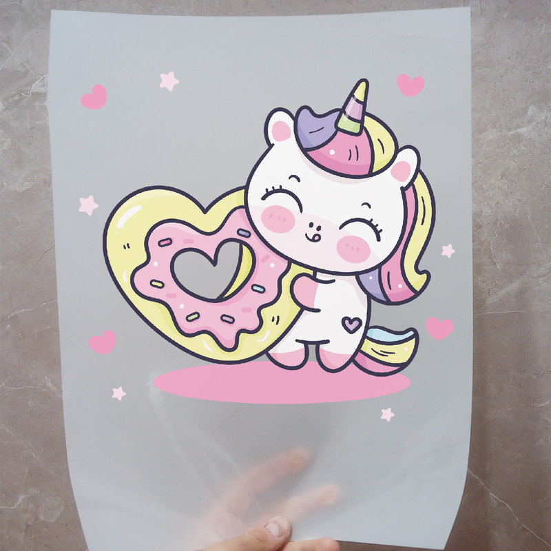 قیمت و خرید استیکر پارچه و لباس مدل dtf طرح یونیکورن کد H20.789 مجموعه 3 عددی