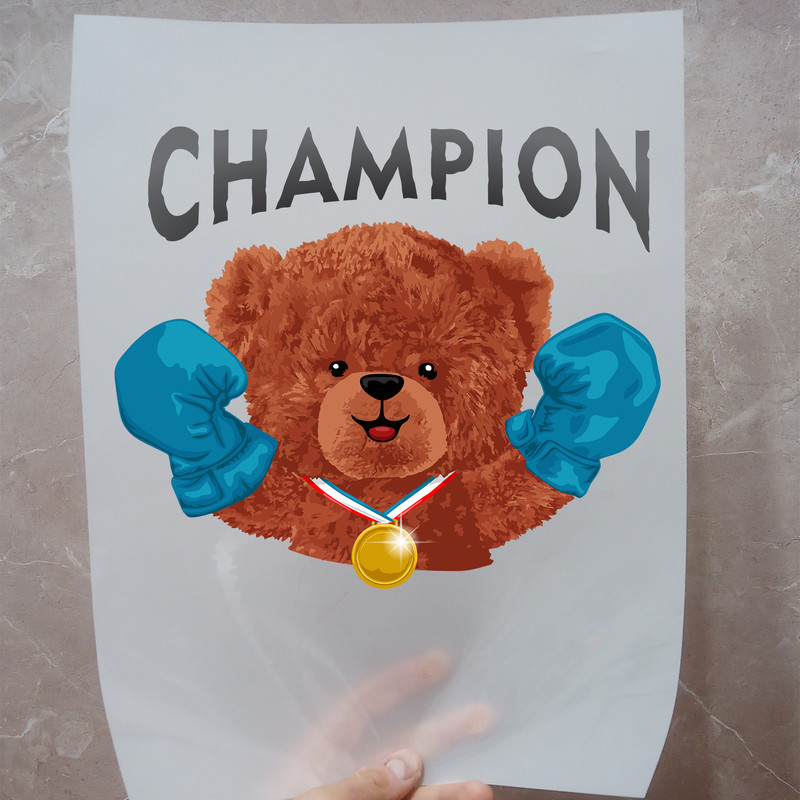 قیمت و خرید استیکر پارچه و لباس مدل dtf طرح تدی کد H30.33 مجموعه 24 عددی