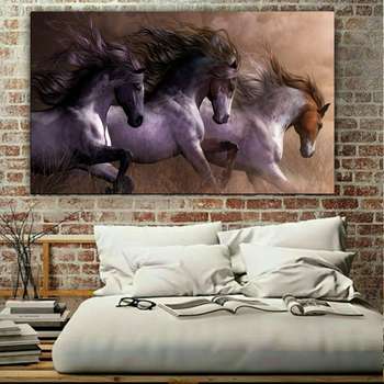 قیمت و خرید تابلو بوم مدل اسب کلاسیک کد AR9580